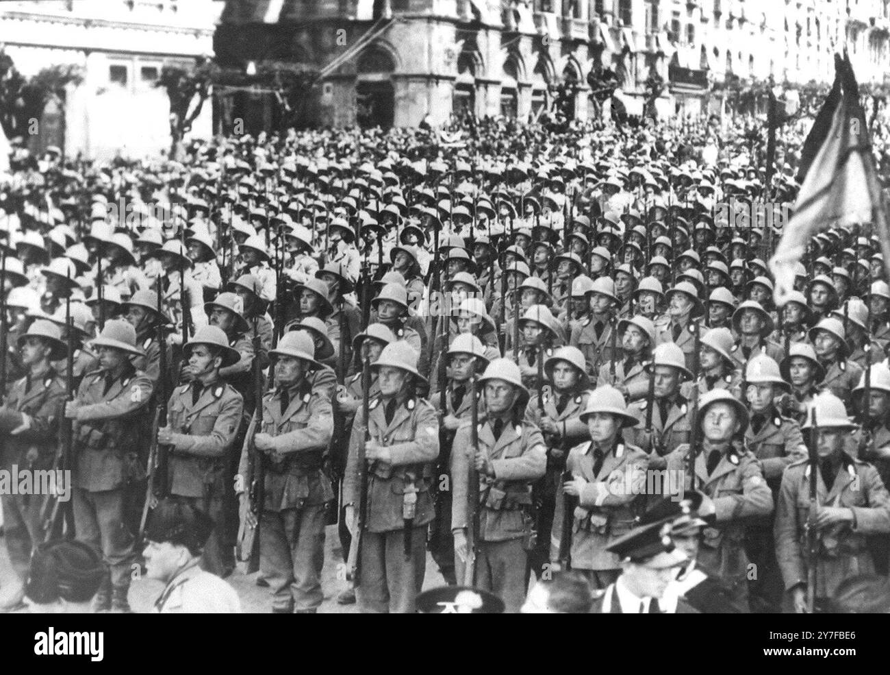 A street of Massawa, chief port of Eritrea, jammed full with Italian ...