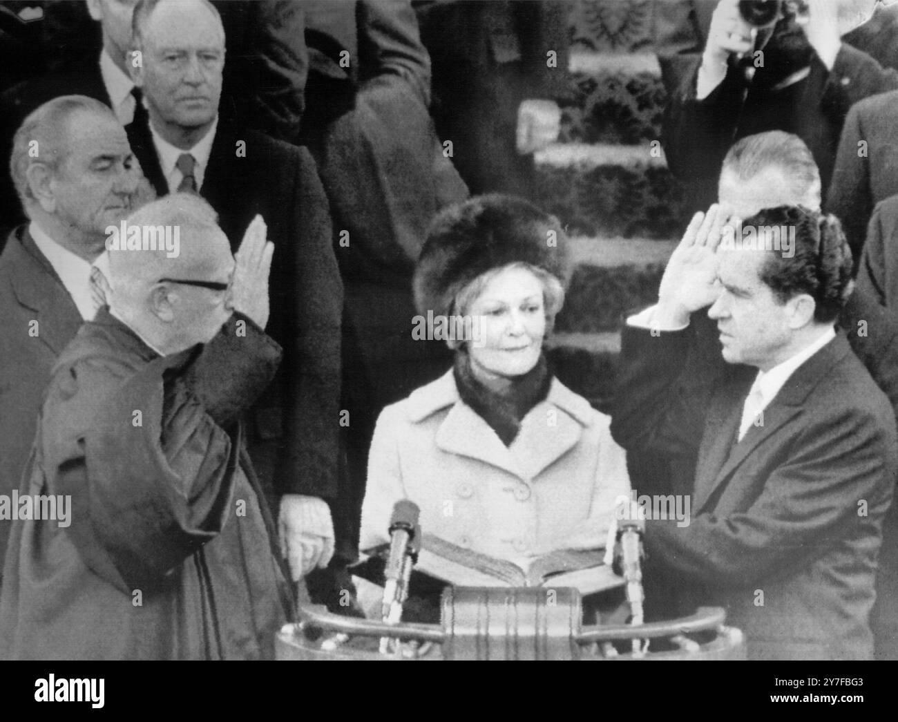 Taking The Oath, Washington, 20th January 1969 - Richard Nixon takes ...