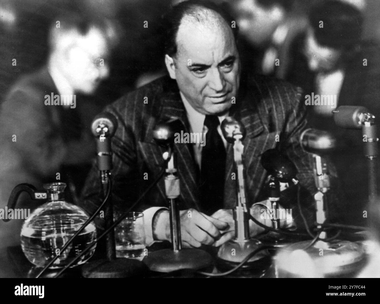 Ralph Capone, brother of Gangster Al Capone, testifies before a senate ...