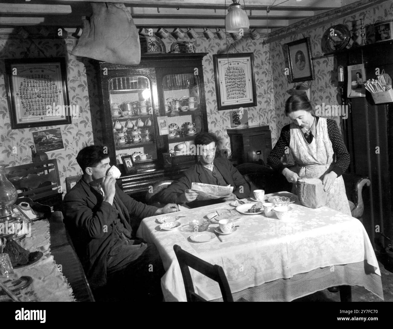 Farmhouse tea in Wales. 1950 photograph by John Topham Stock Photo - Alamy