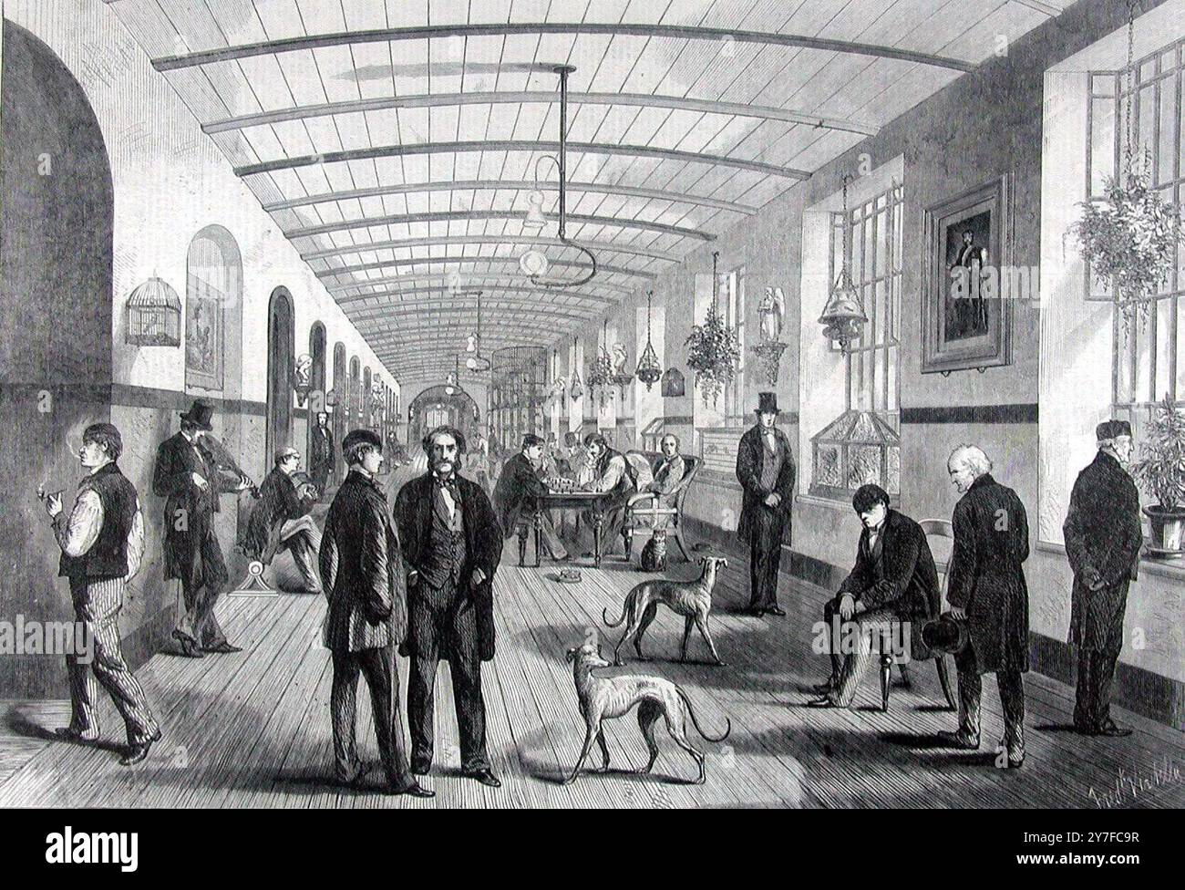 The Royal Hospital of Bethlehem London. The gallery for men. 1860 Stock ...