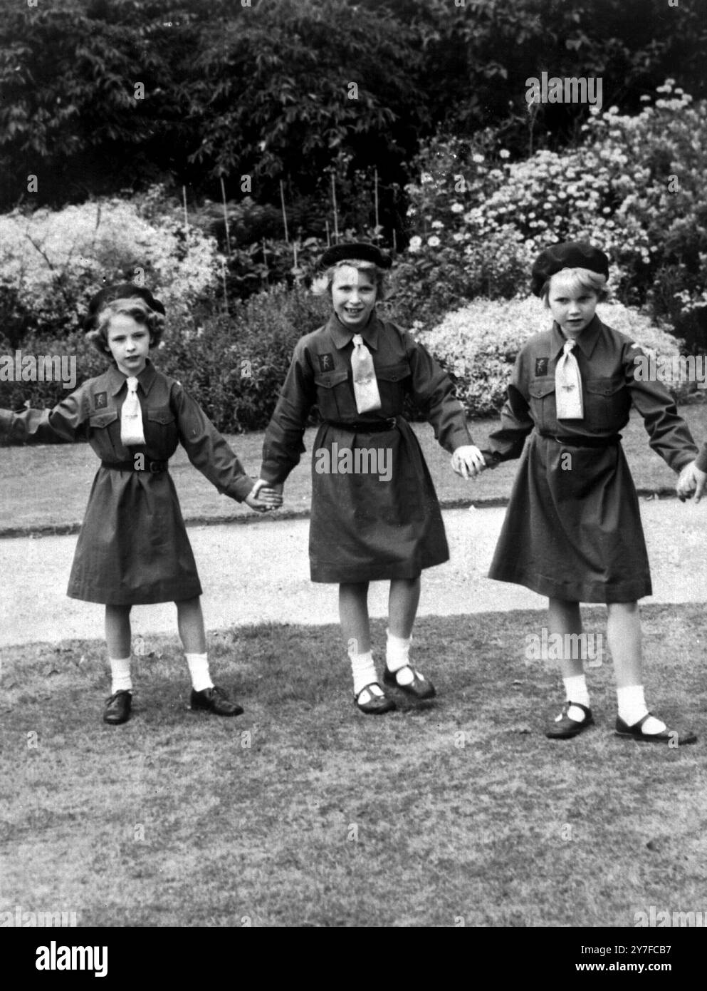 Princess Anne in brownie uniform of the 1st Buckingham Palace Pack with ...