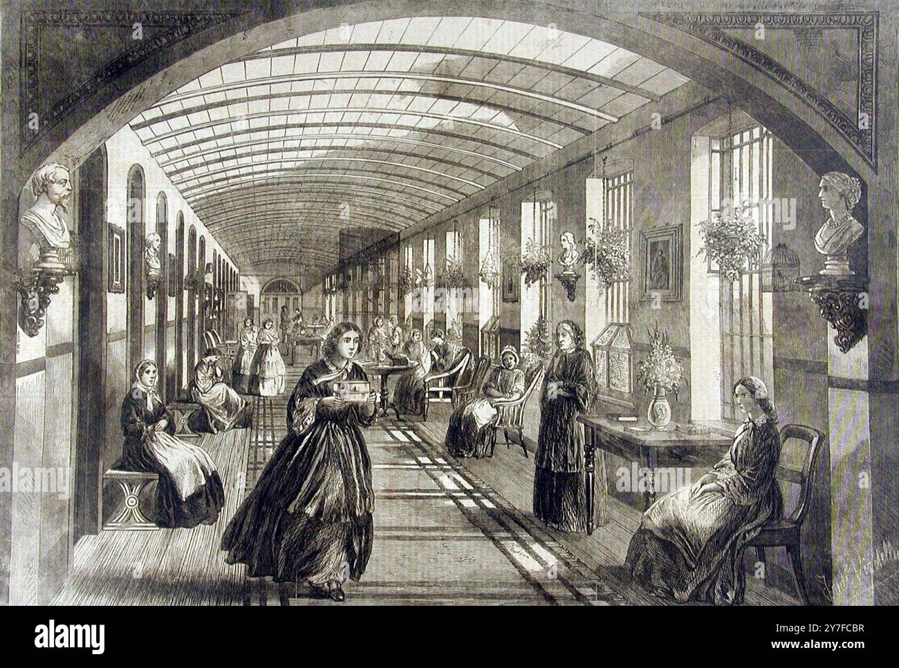 The Royal Hospital of Bethlehem London. The gallery for women. 1860 ...