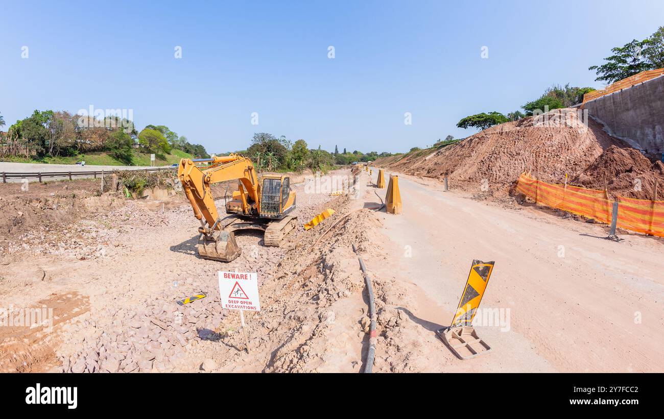 Road Highway Construction engineering expansion of overhead ramps with ...