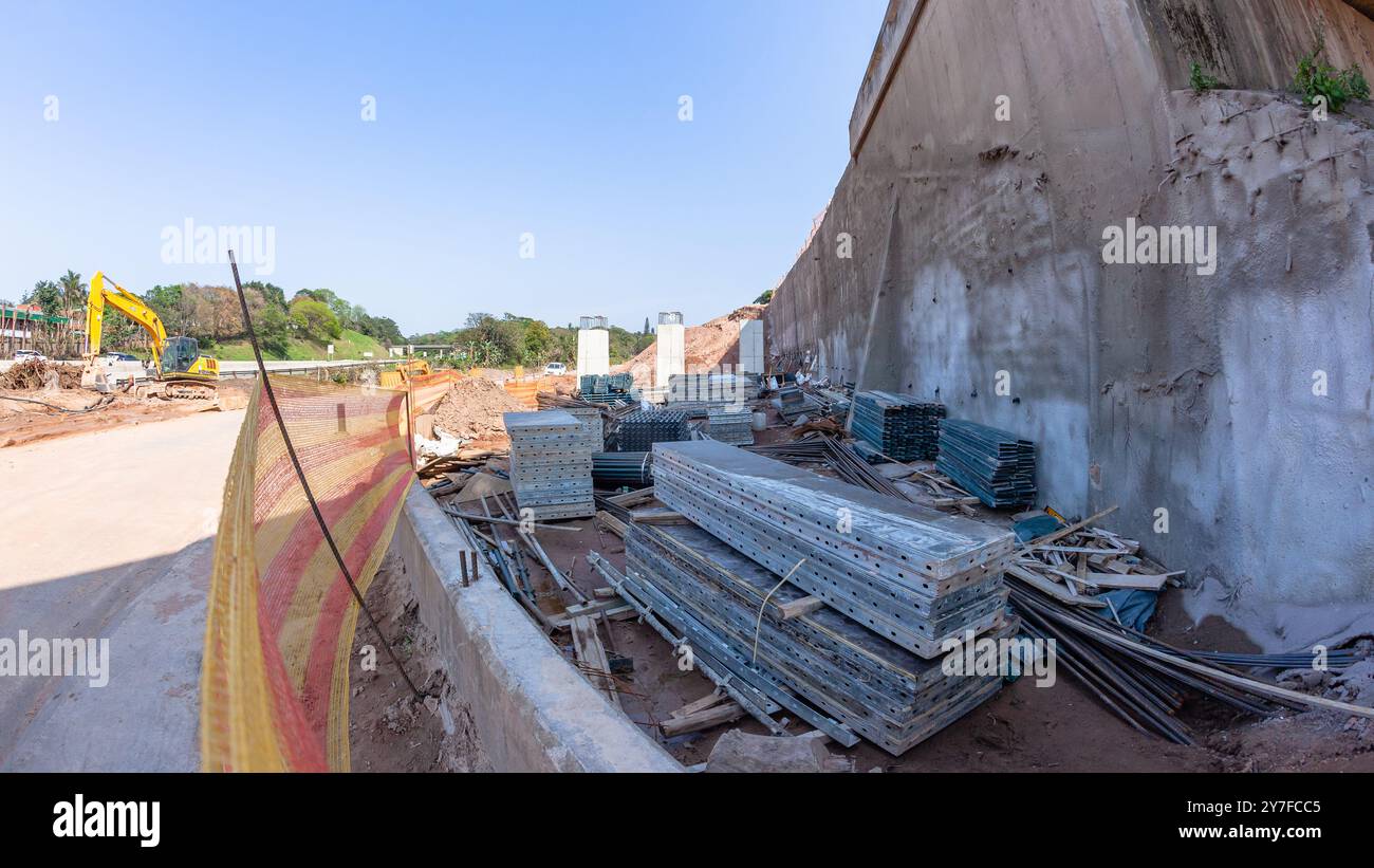 Road Highway Construction engineering expansion of overhead ramps with ...