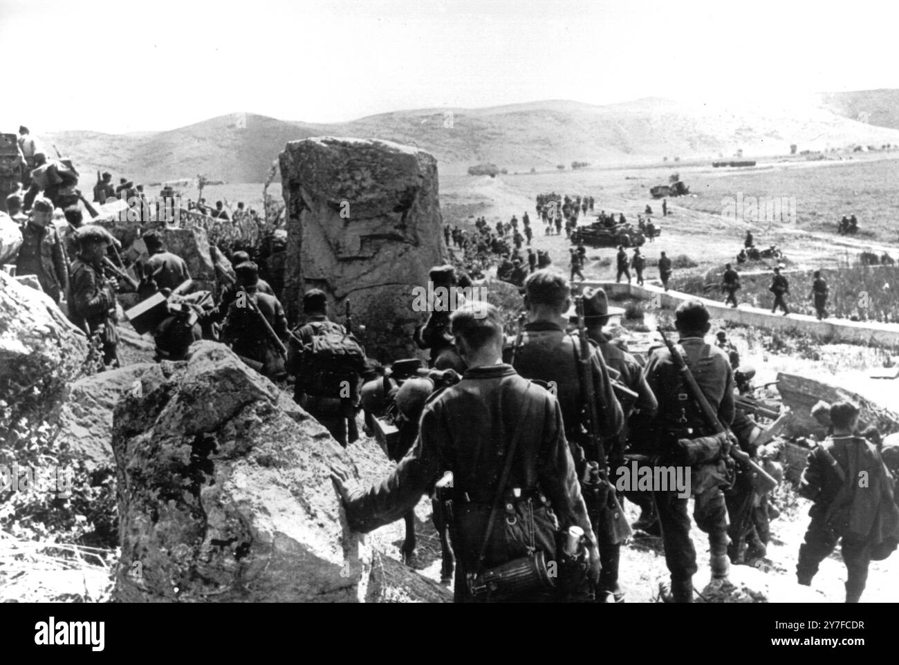 Nazis in Greece WWII. German vanguard armoured cars and motorised ...