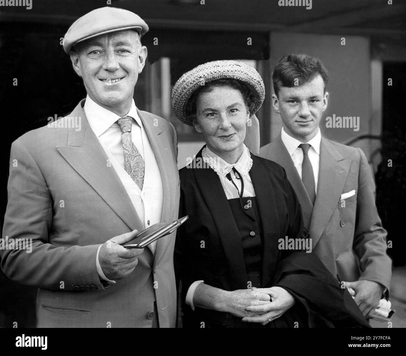Actor Alec Guinness with his wife , Merula, and 17 year old son ...