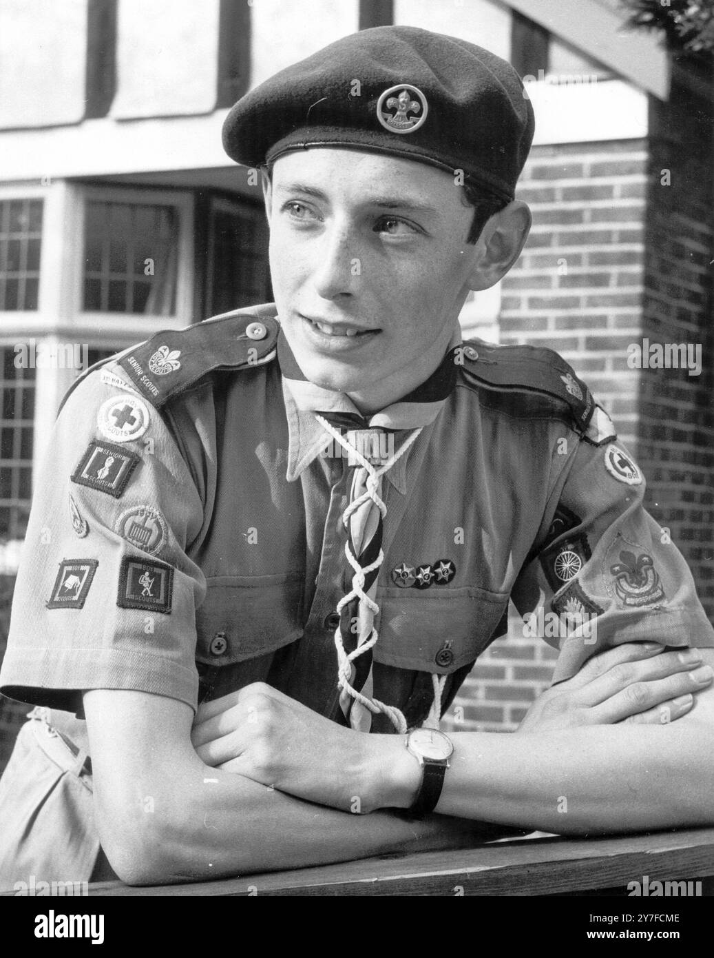 Boy scout Portrait - 15th October 1962 Stock Photo - Alamy