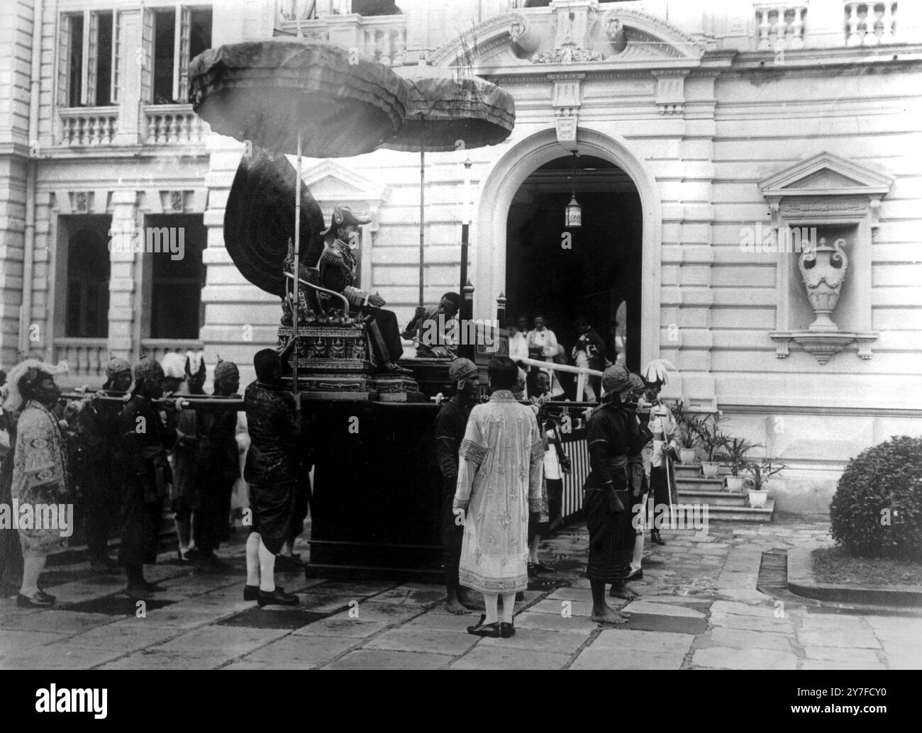 1926: Coronation of King of Siam at Bankok. King Prajadhipok, in naval ...