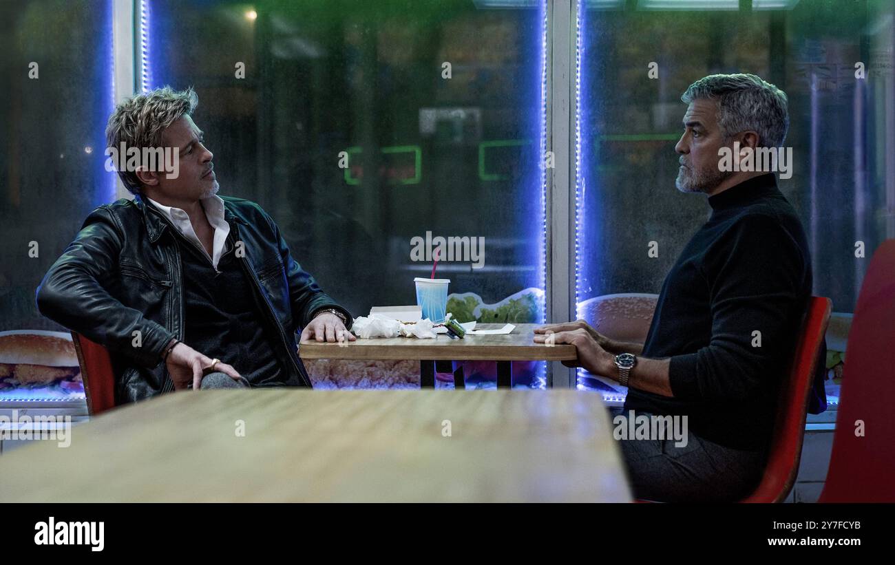 GEORGE CLOONEY and BRAD PITT in WOLFS (2024), directed by JON WATTS ...
