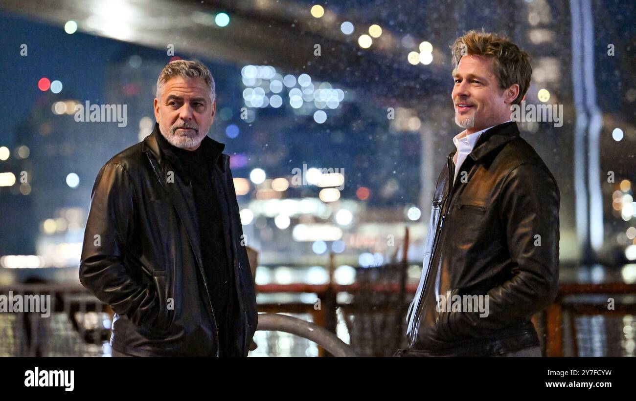 GEORGE CLOONEY and BRAD PITT in WOLFS (2024), directed by JON WATTS ...