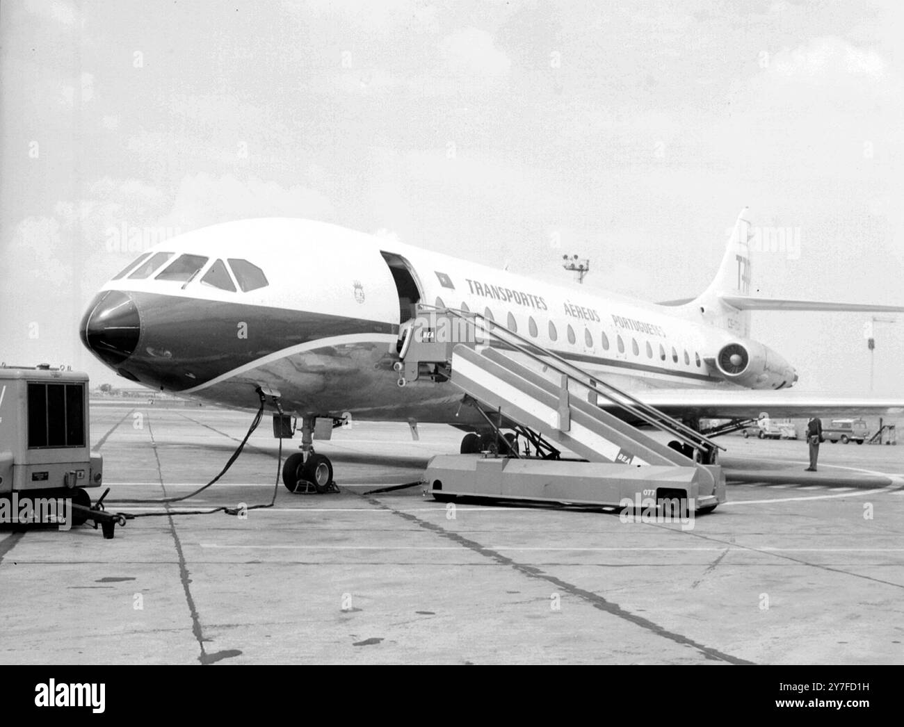 Portuguese Caravelle Jet Airliner which was delayed when a bomb was ...