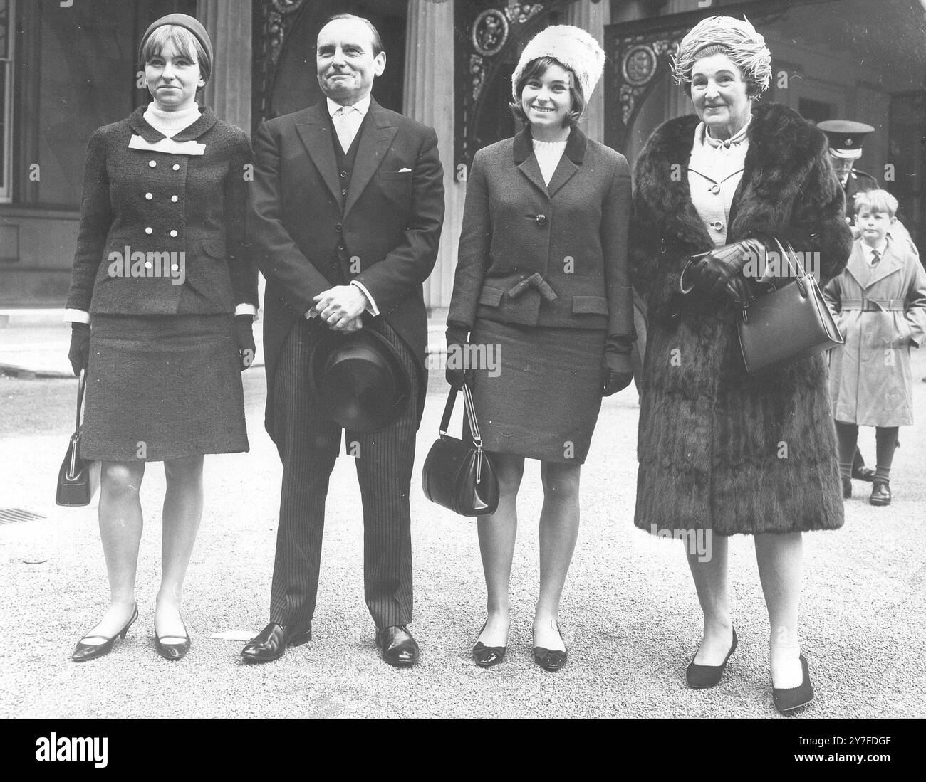 ITV chief, Sir Geoffrey Cox with his wife and daughters after receiving ...