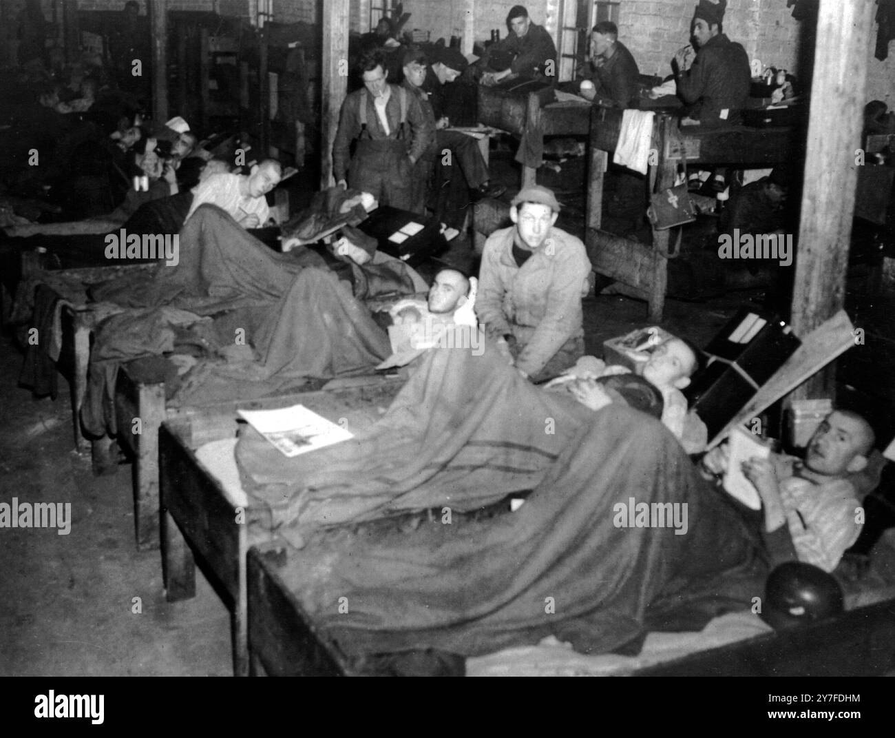 A general view of the hospital attached to the prison camp, showing the ...