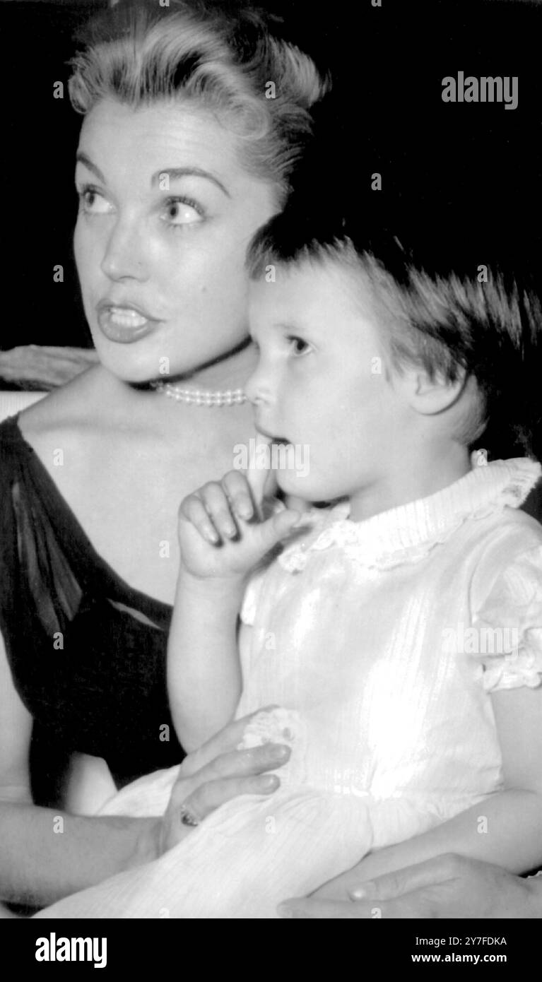 Esther Williams and her young daughter Susan Tenney have a chat away ...