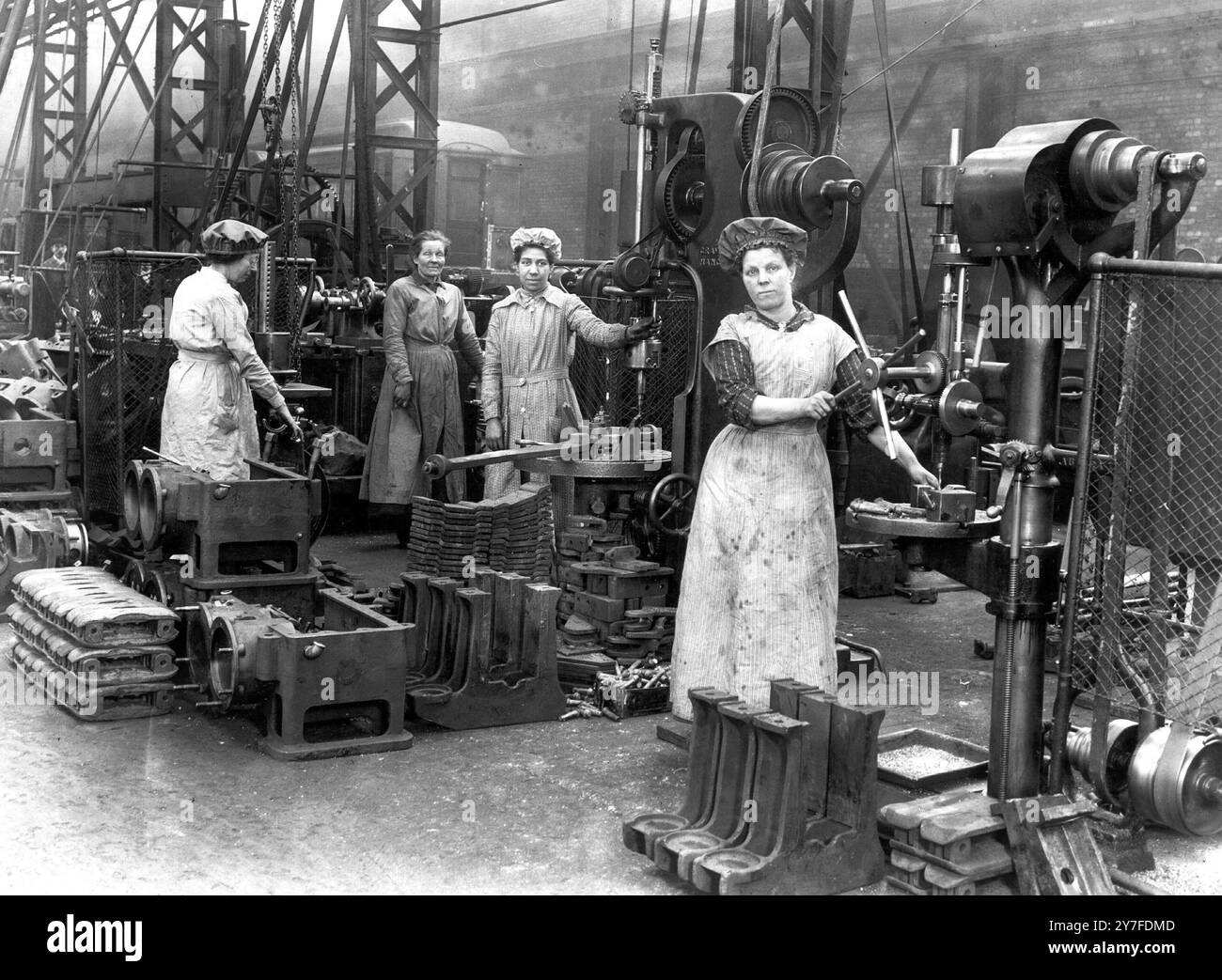 Women mechanics at the Ealing Common Underground workshops. General ...