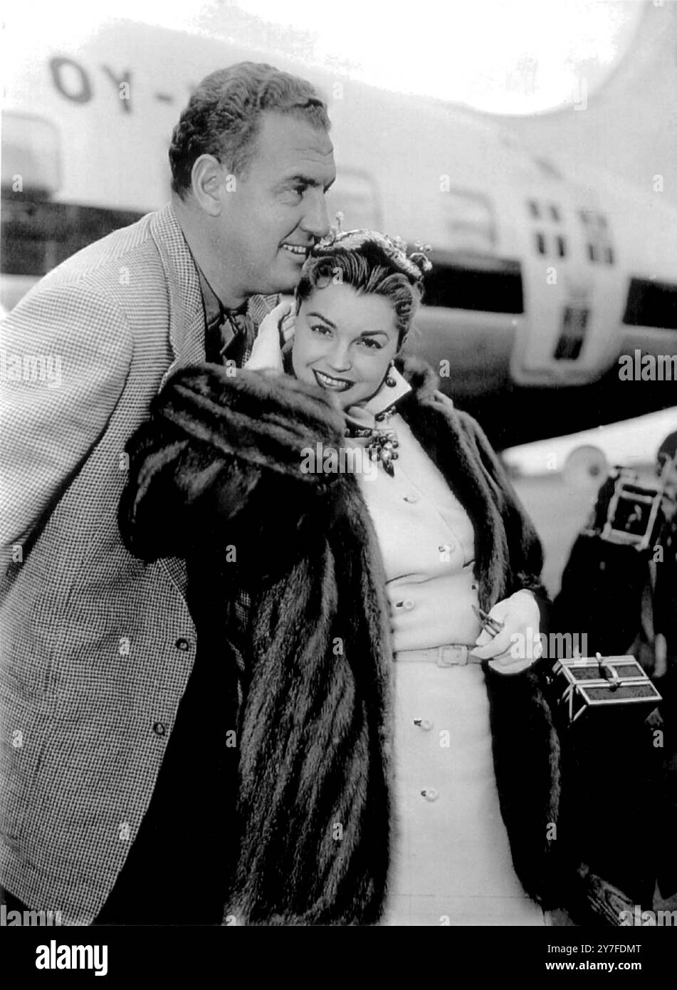 America's swimming and film star, Esther Williams with her husband Ben Gage at London Airport ...