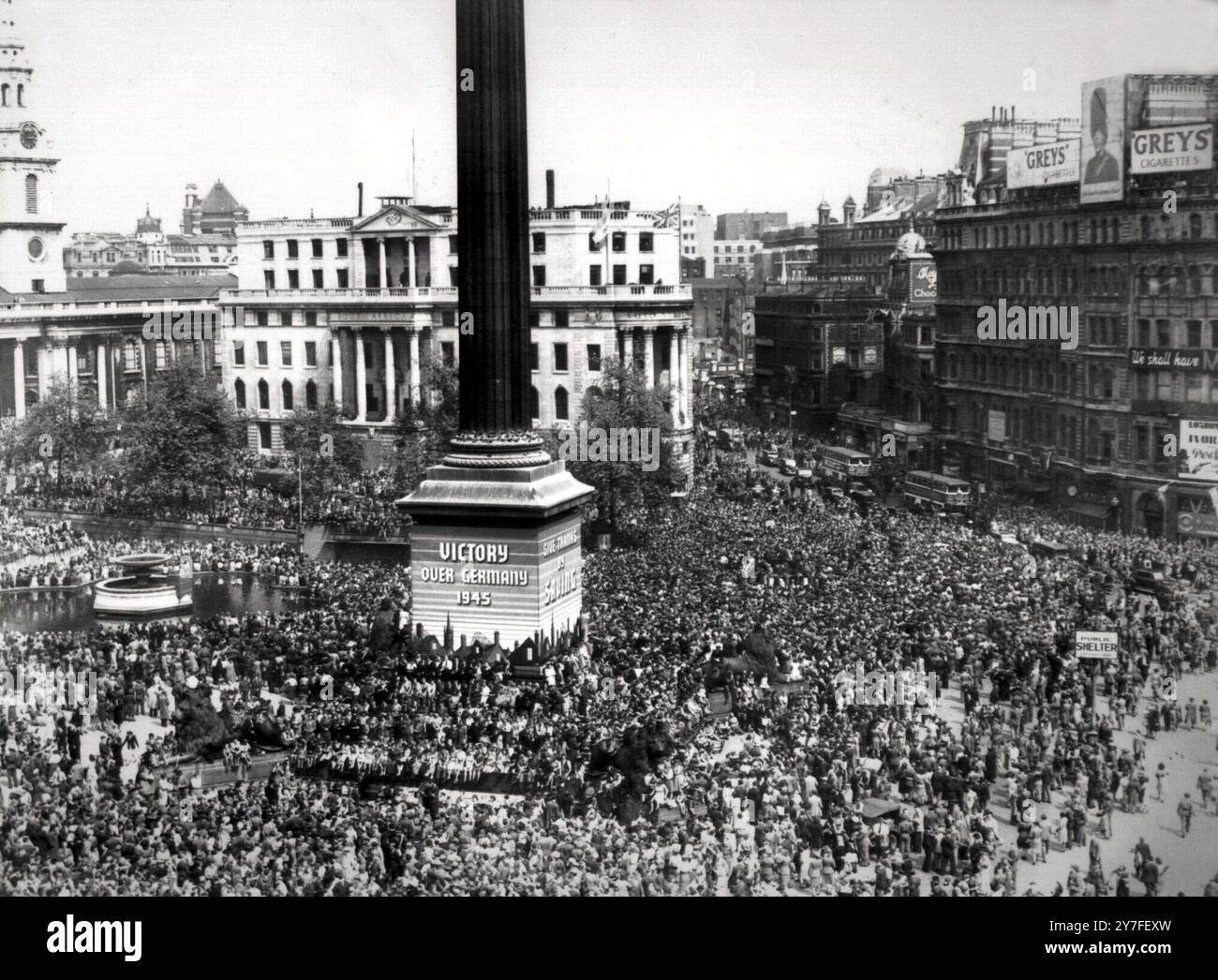 Trafalgar Square, London - VE Day marking the end of World War II ...