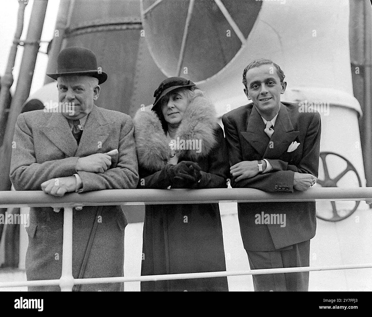 Theatrical producer C B Cochran returns from America on the Aquitania ...