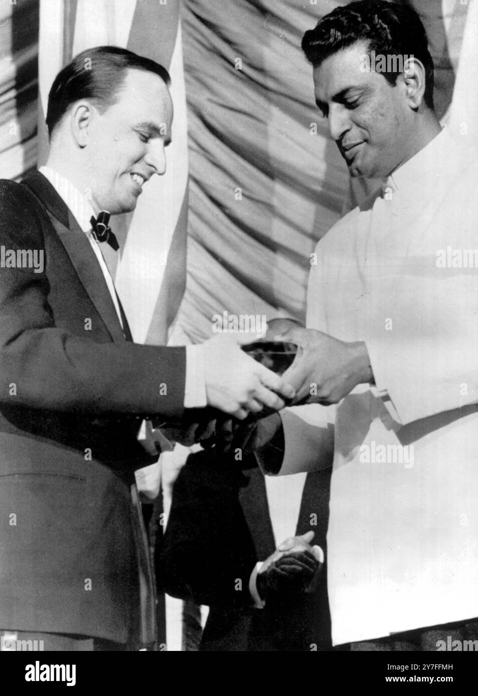 Swedish film diredtor Ingmar Bergmann receives his golden laurel award ...