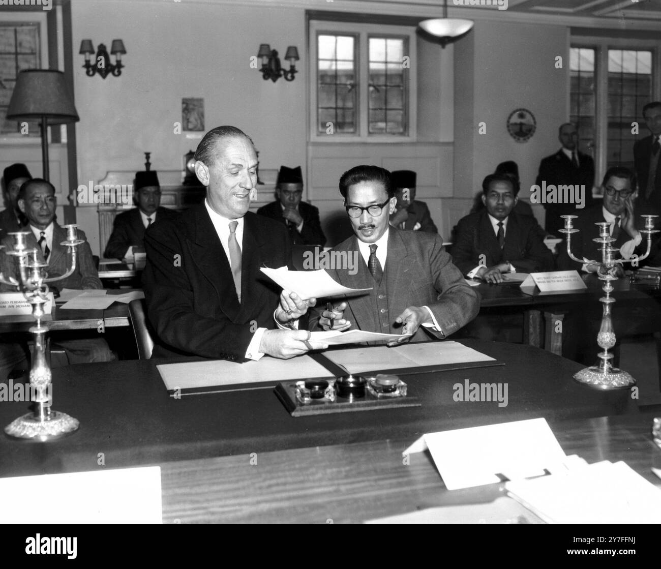 The Colonial secretary Mr Lennox Boyd and his highness the Sultan of ...