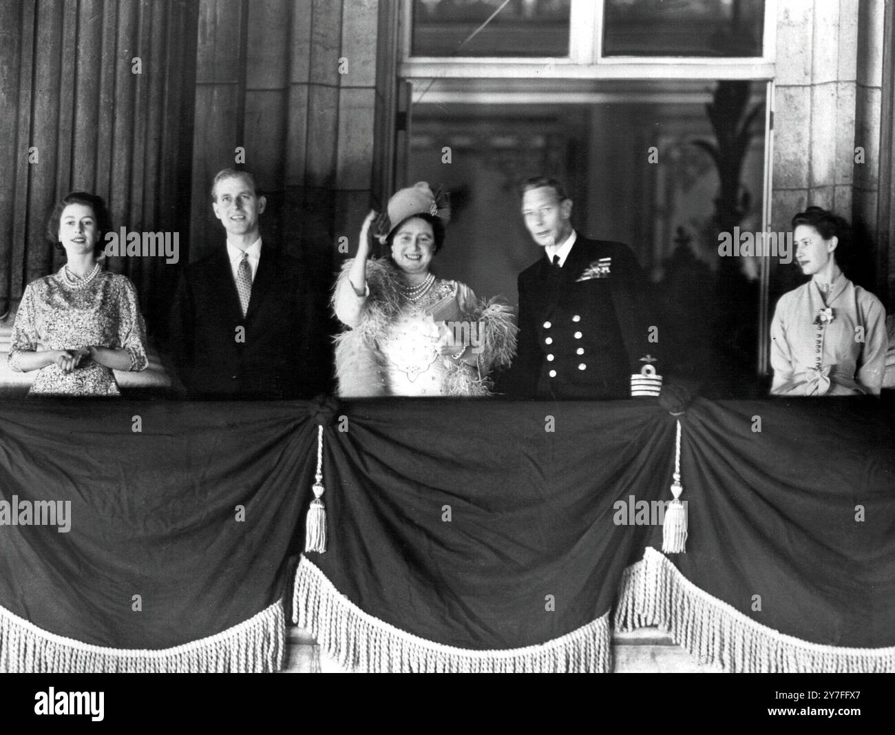 Her Majesty, Queen Elizabeth, The Queen Mother with King George VI and their daughters Princess ...