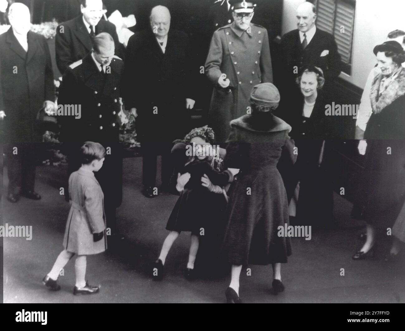 Queen mother hugs prince charles hi-res stock photography and images ...