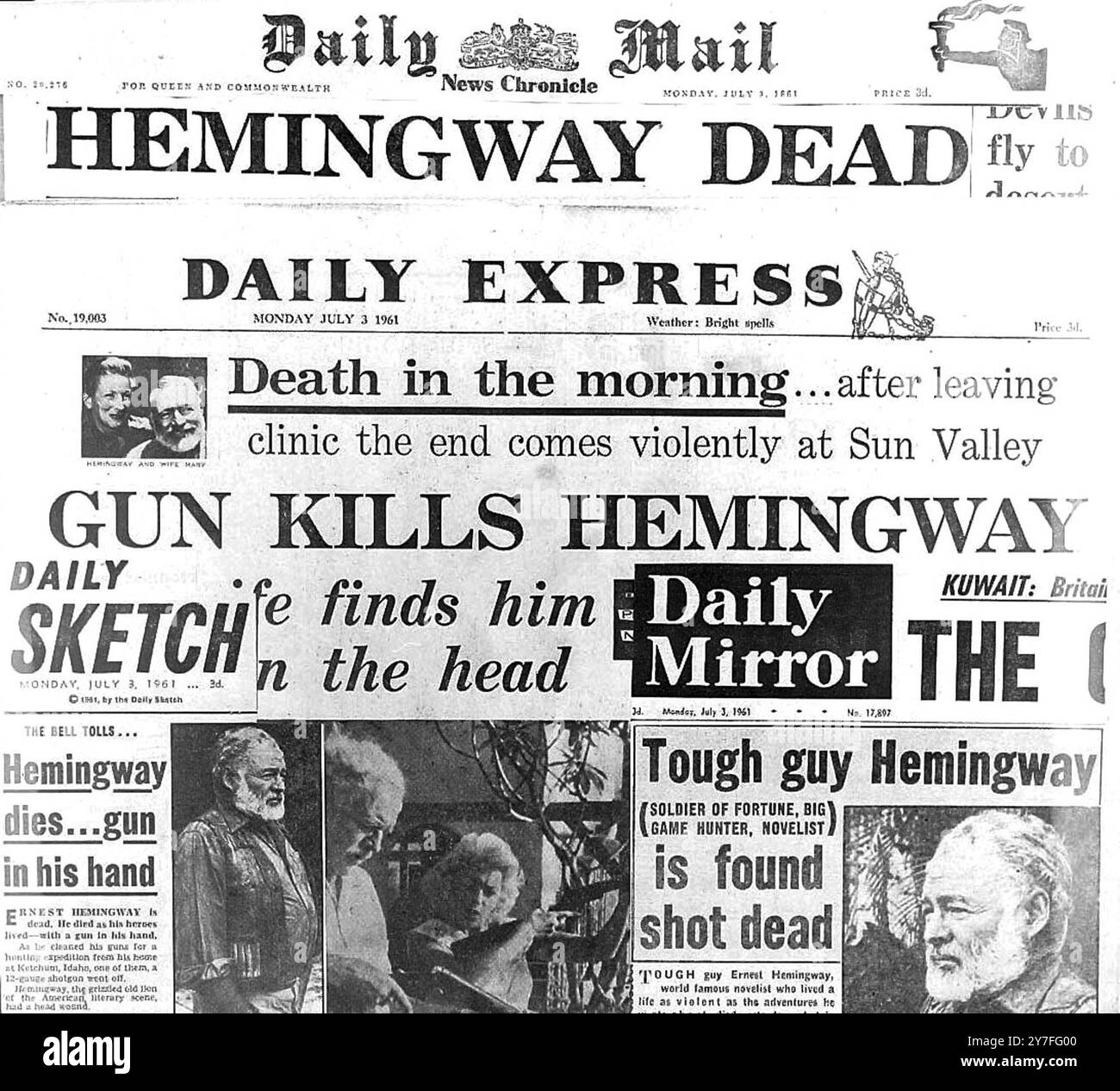 How London's newspapers announced the death of Ernest Hemingway. 3rd ...