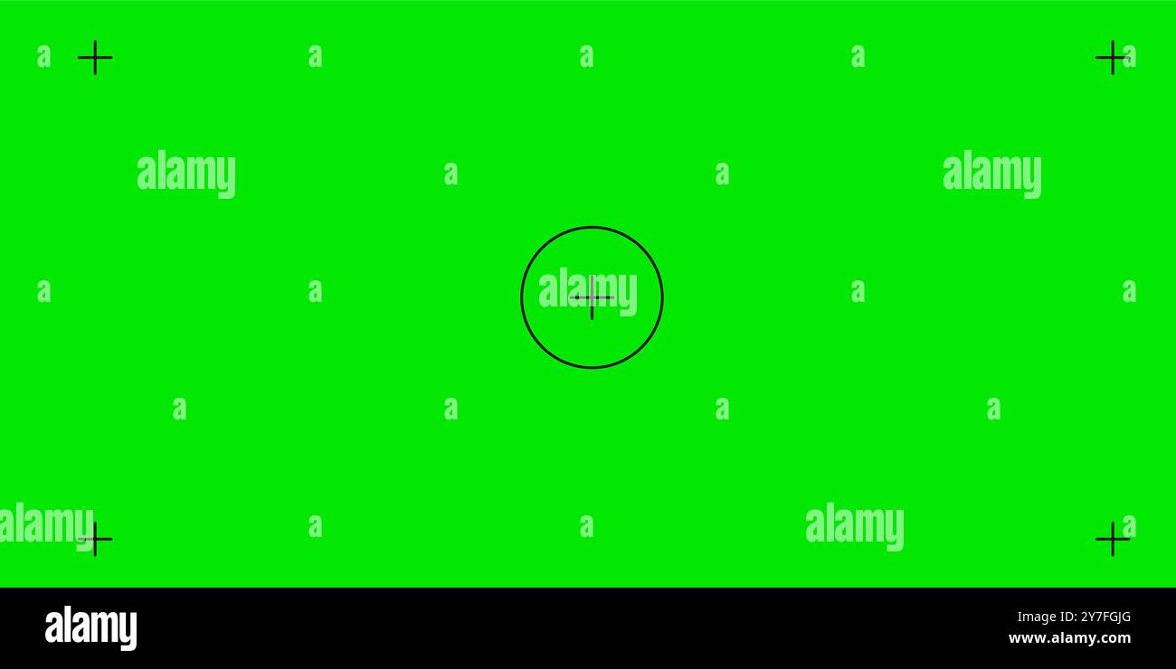 Green screen chroma key background, viewfinder camera frame, video film ...