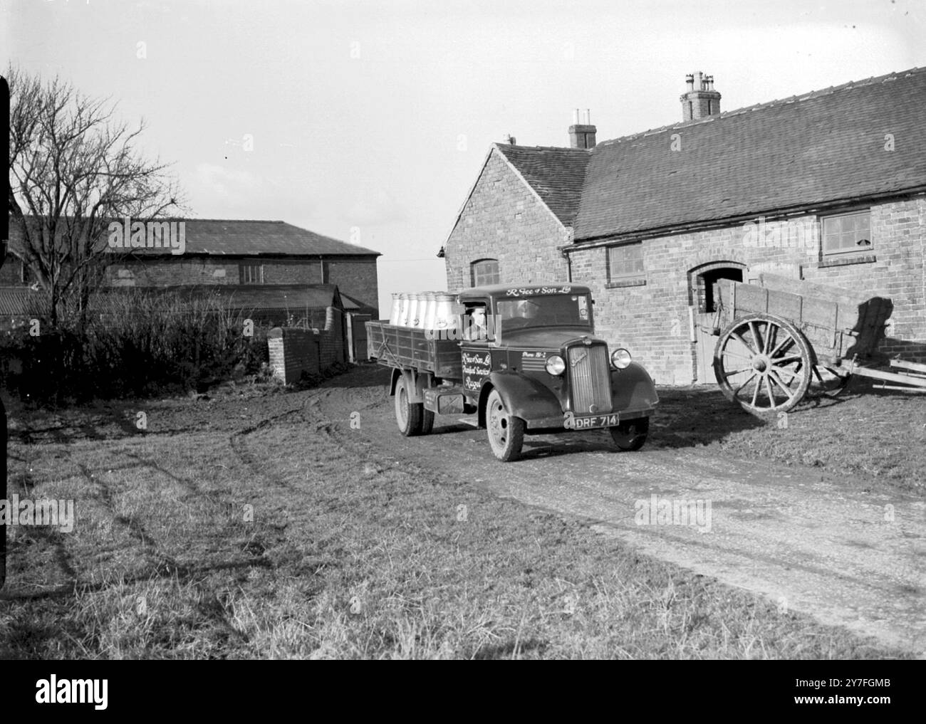Milk Churn collection in Staffordshire, 1937. Farmers used to drive ...