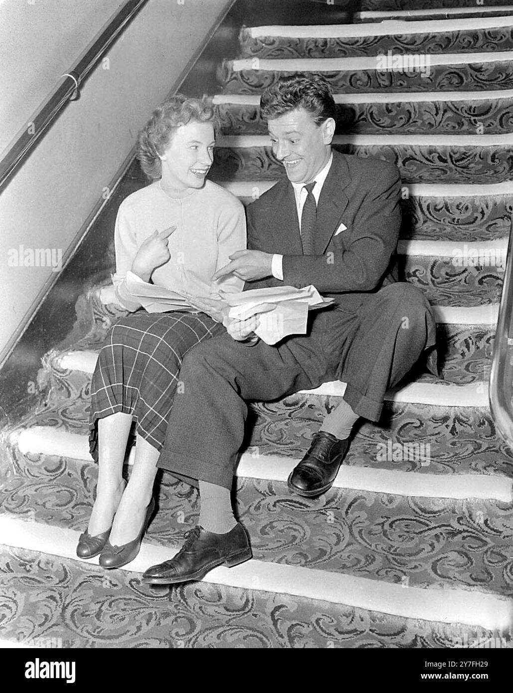 The Irish singer Ruby Murray runs through the script with Dave King ...