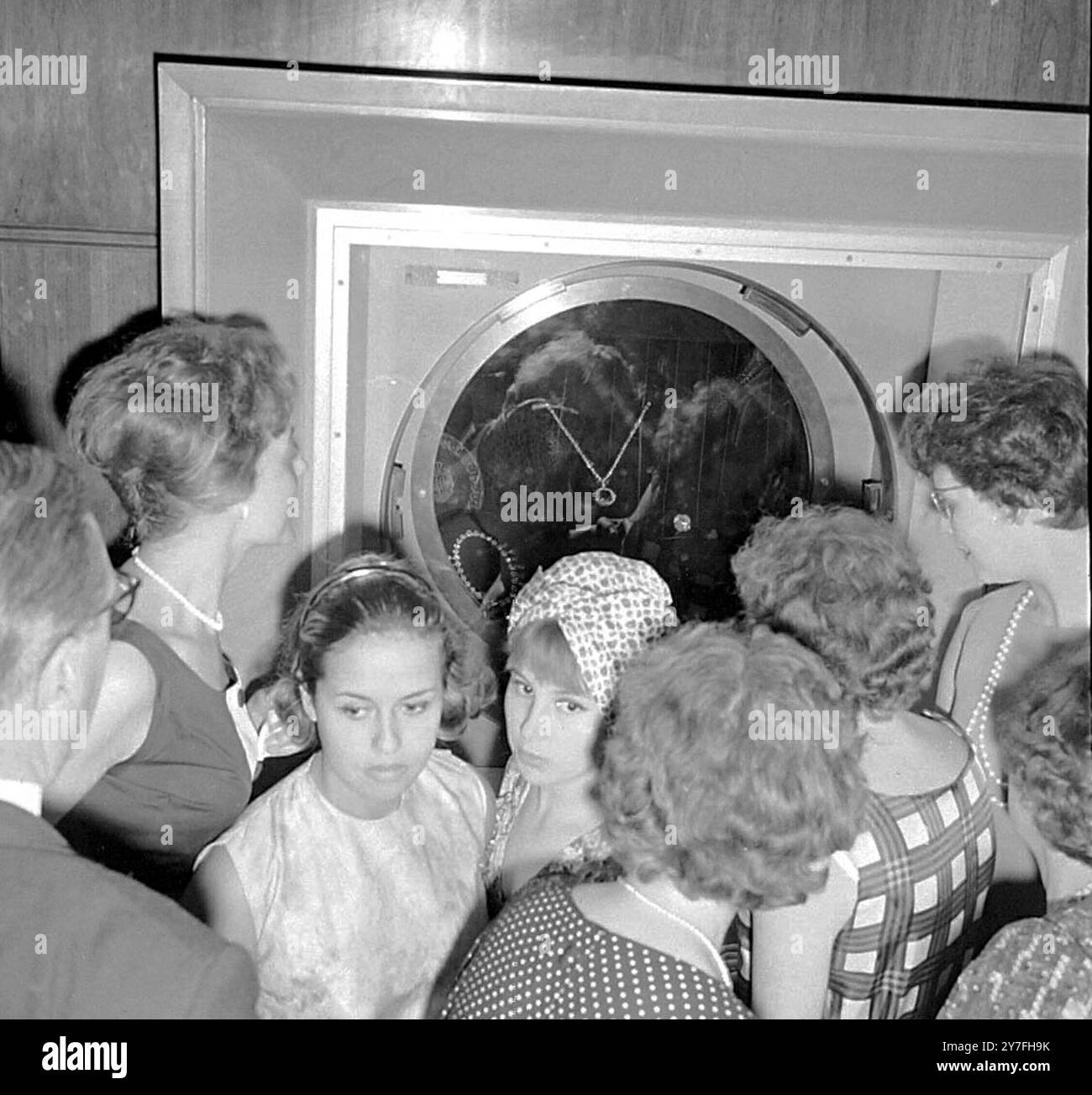 In the background, in a show case is the famous Hope Diamond at the ...