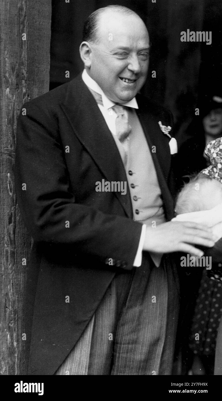 Captain Plugge MP at the christening of his son at the chapel of the ...