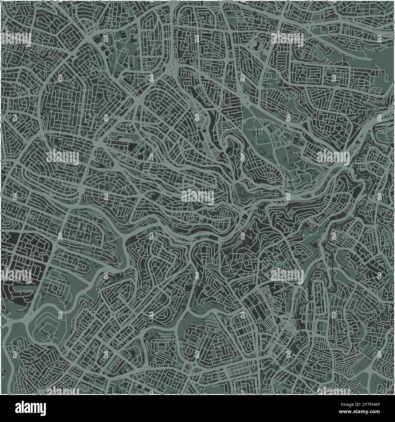 Map of Amman in Jordan in a smooth dark style. Contains layered vector with roads water, parks ...