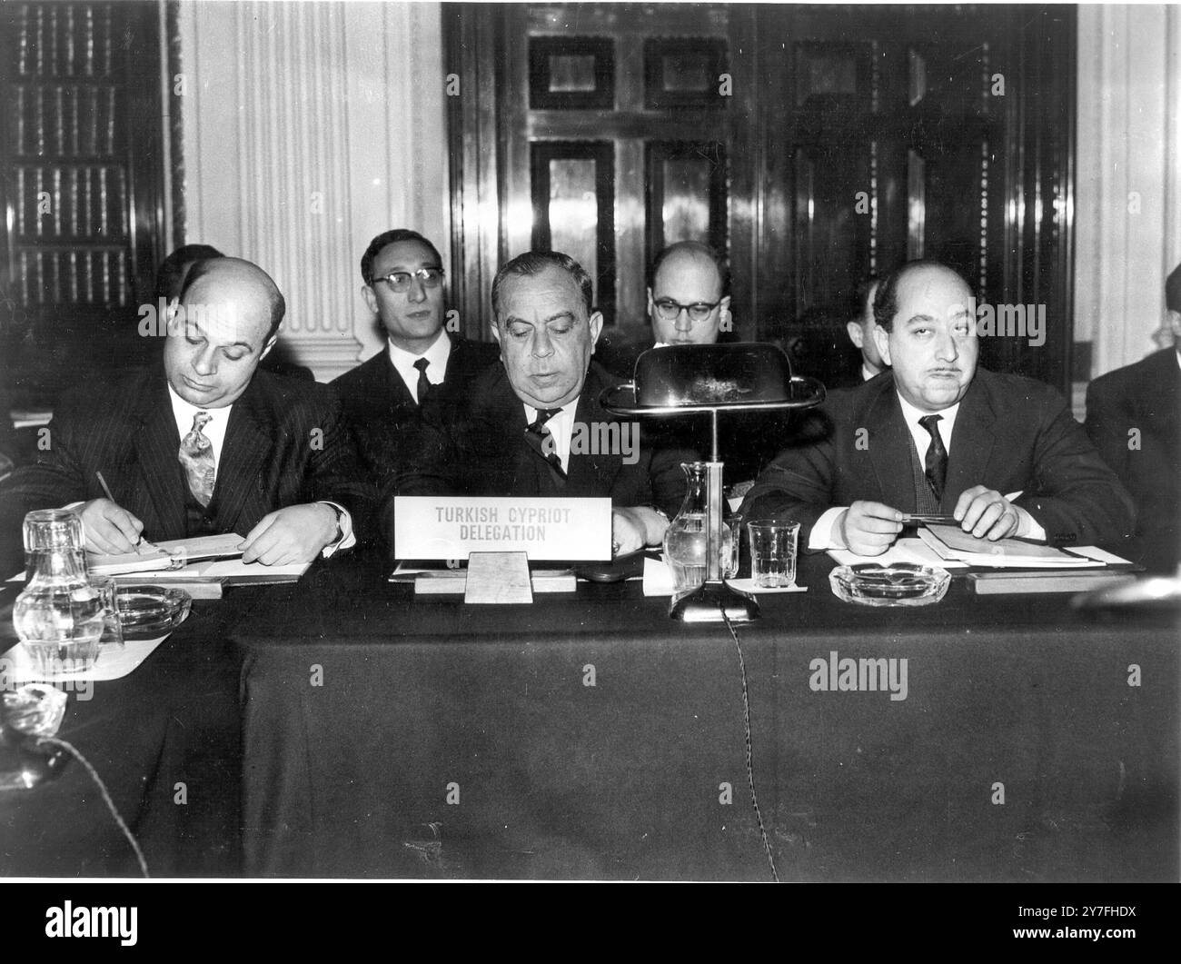 Some of the members of the Turkish-Cypriot delegation seen at the ...