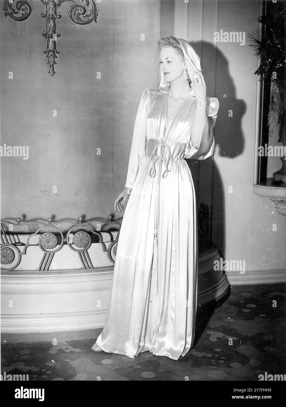 HOODED DRESSING-GOWN WARTIME FASHION PARADE FEBRUARY 9 1941 Stock Photo ...