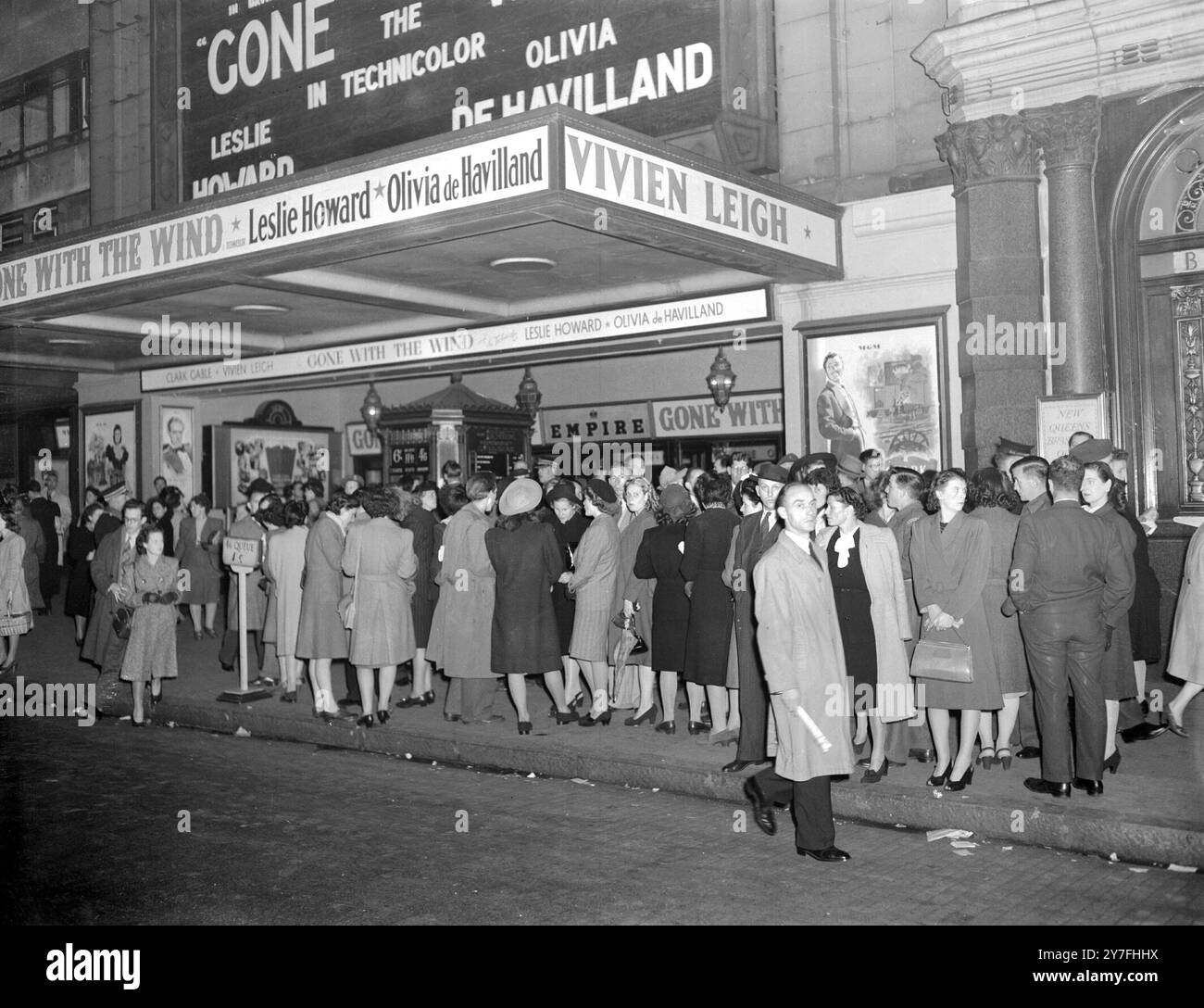 Large queue of people patiently waiting to be admitted to MGM's ...