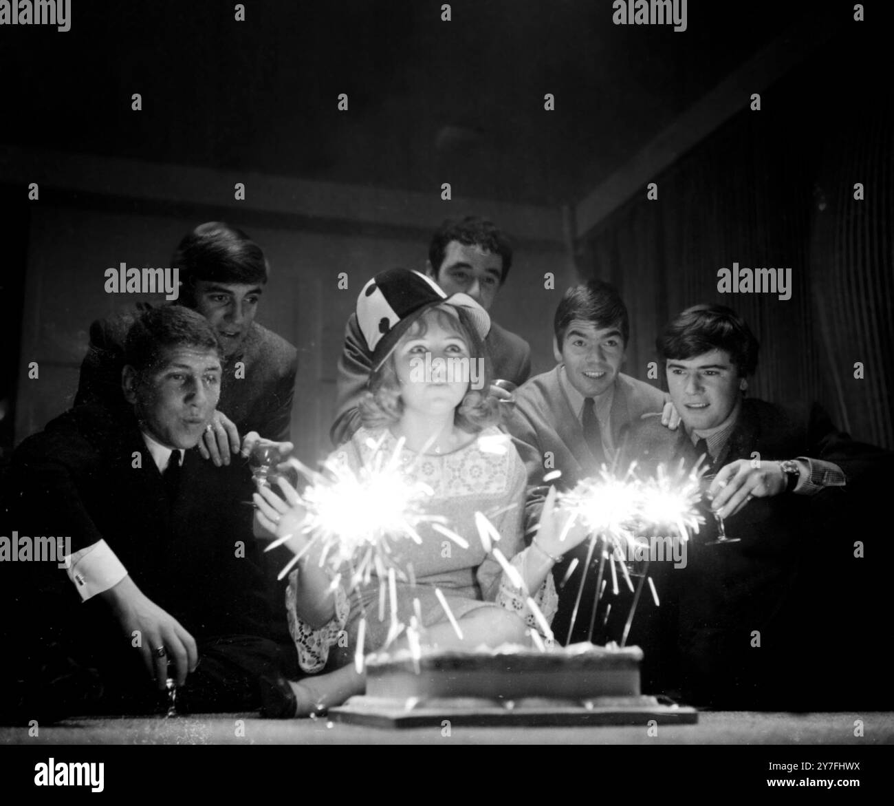 Lulu, (born Marie Lawrie) celebrates her sixteenth birthday with a cake ...