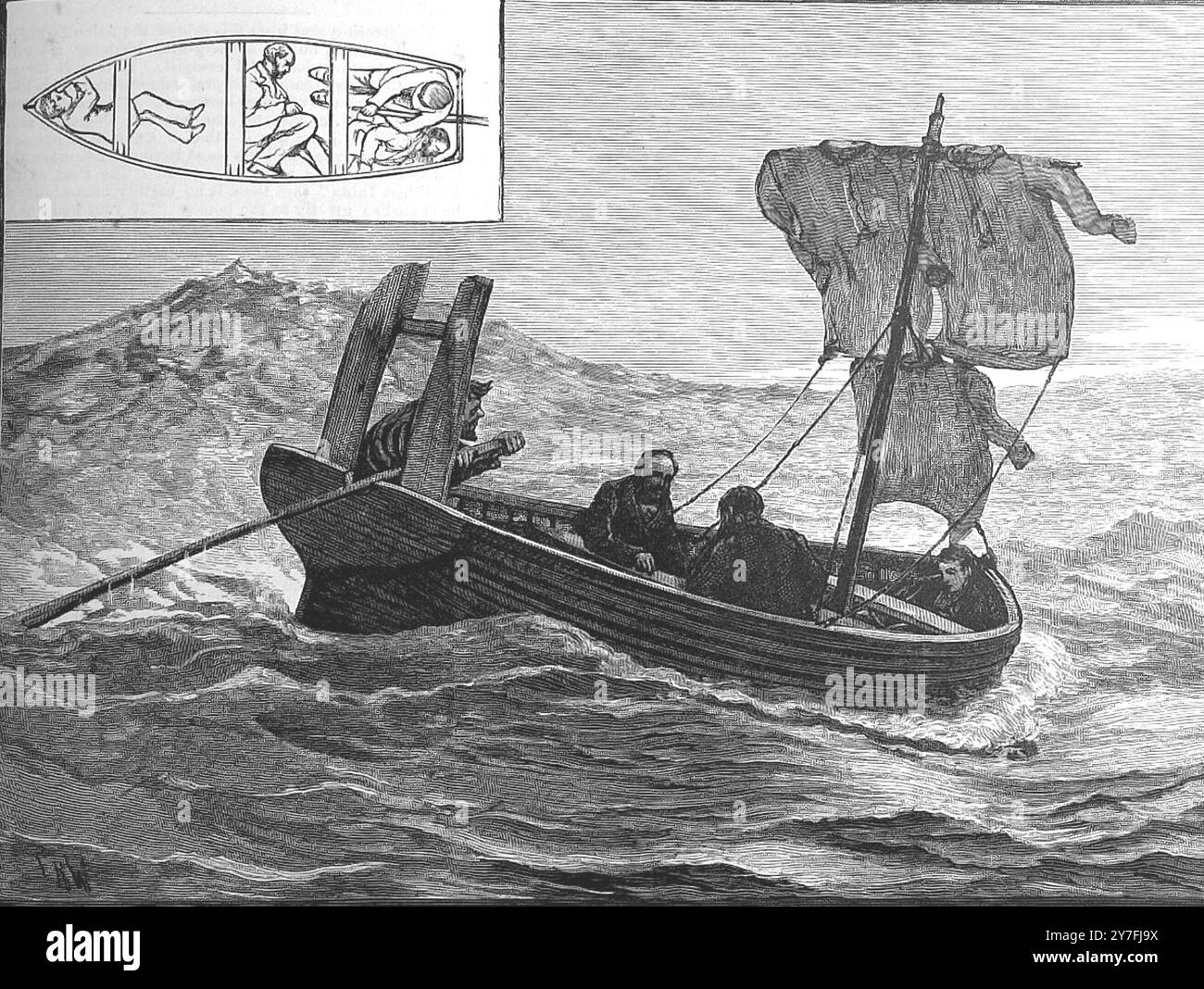 The dinghy that the survivors of the sunken yacht Mignonette survived ...