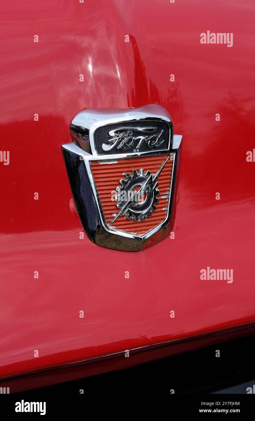 american ford f-100 pick up truck hood badge Stock Photo - Alamy