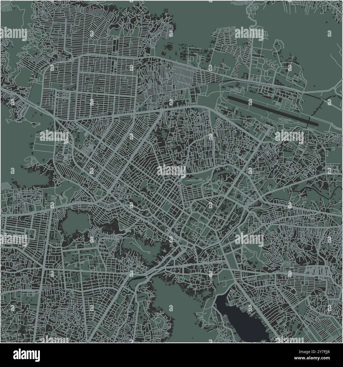 Map of Kabul in Afghanistan in a smooth dark style. Contains layered ...