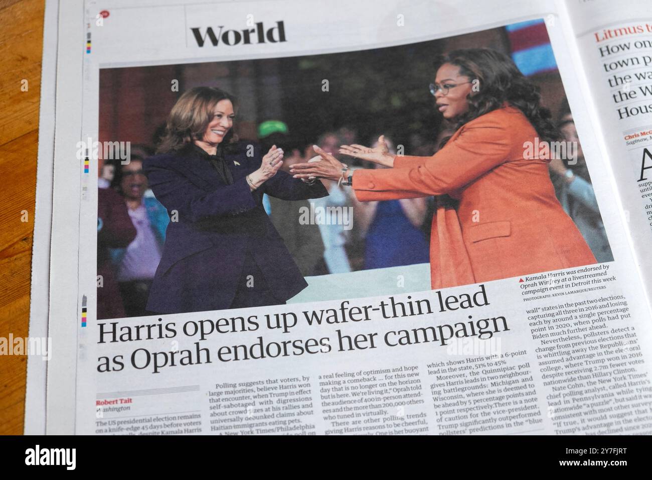 Vice President Kamala 'Harris opens up wafer-thin lead as Oprah ...