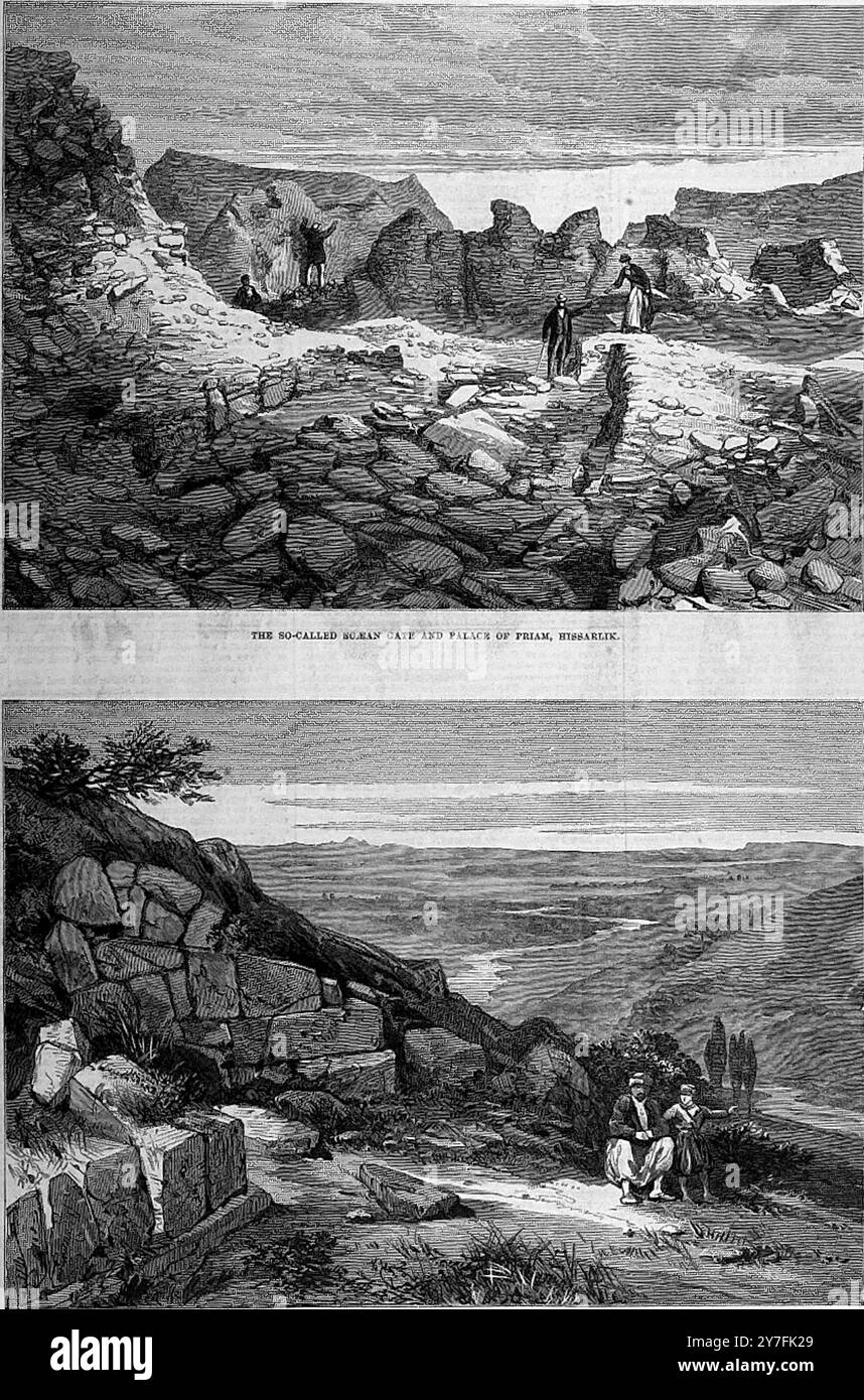 Dr Schliemann's excavations in the Troad. Top = The so-called Scaean ...