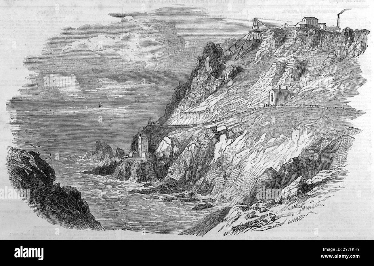 The Botallack tin mine in Cornwall 1852 Stock Photo - Alamy
