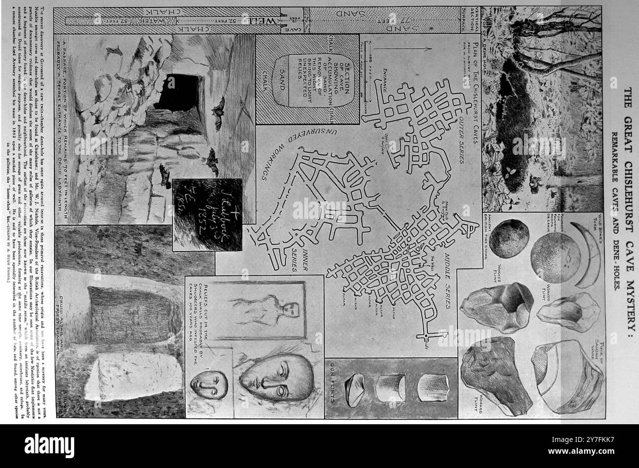 The great Chiselhurst Caves mystery 1907 Stock Photo - Alamy