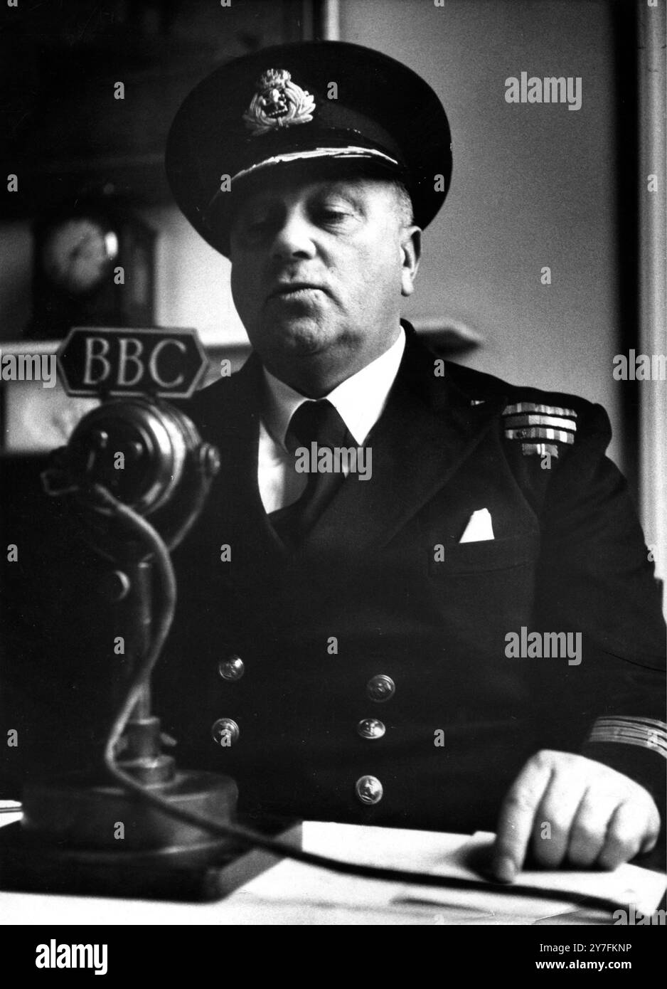 Queen's broadcaster at BBC microphone Stock Photo - Alamy