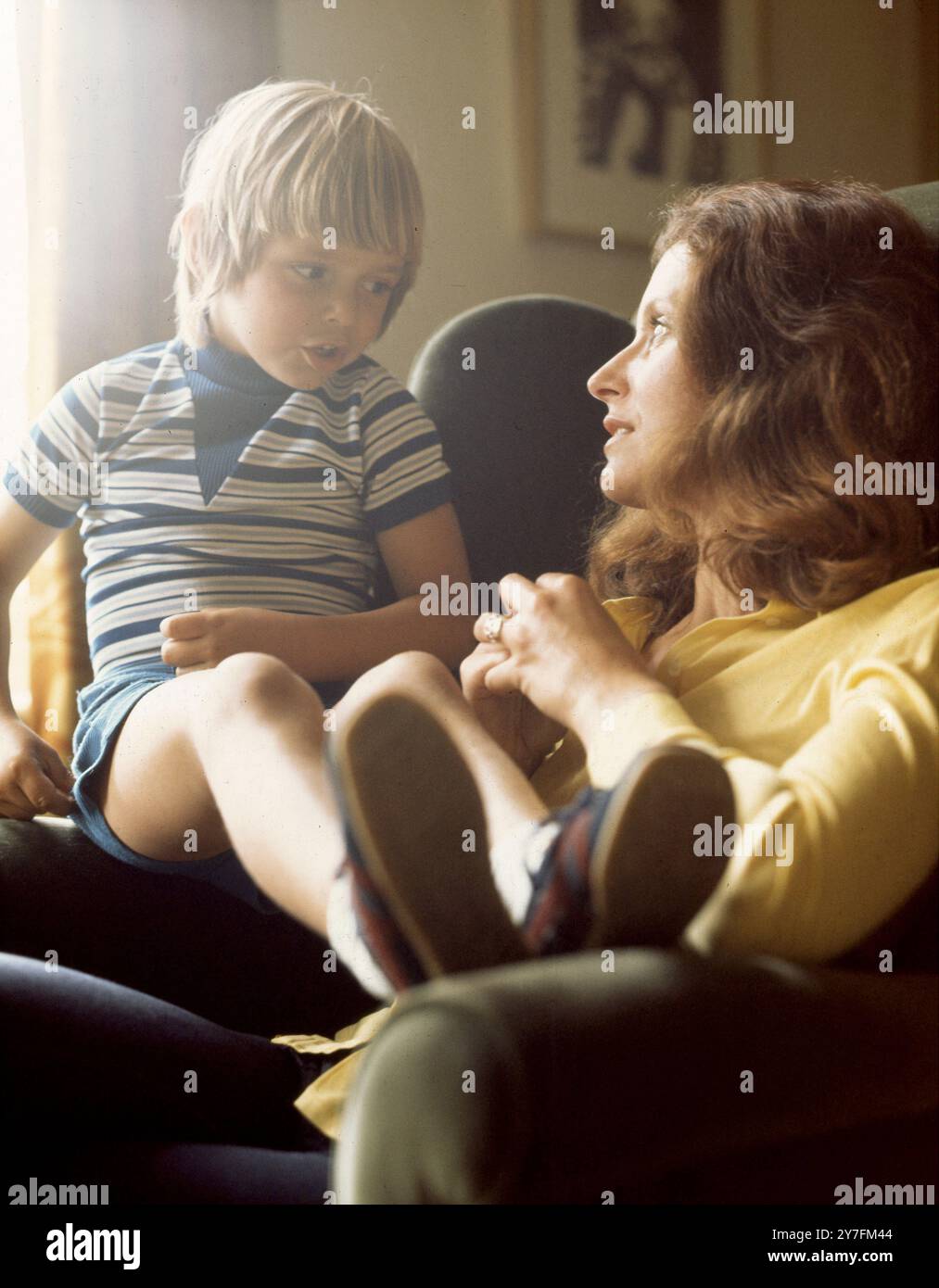 Mother with her young son 1970's Stock Photo - Alamy