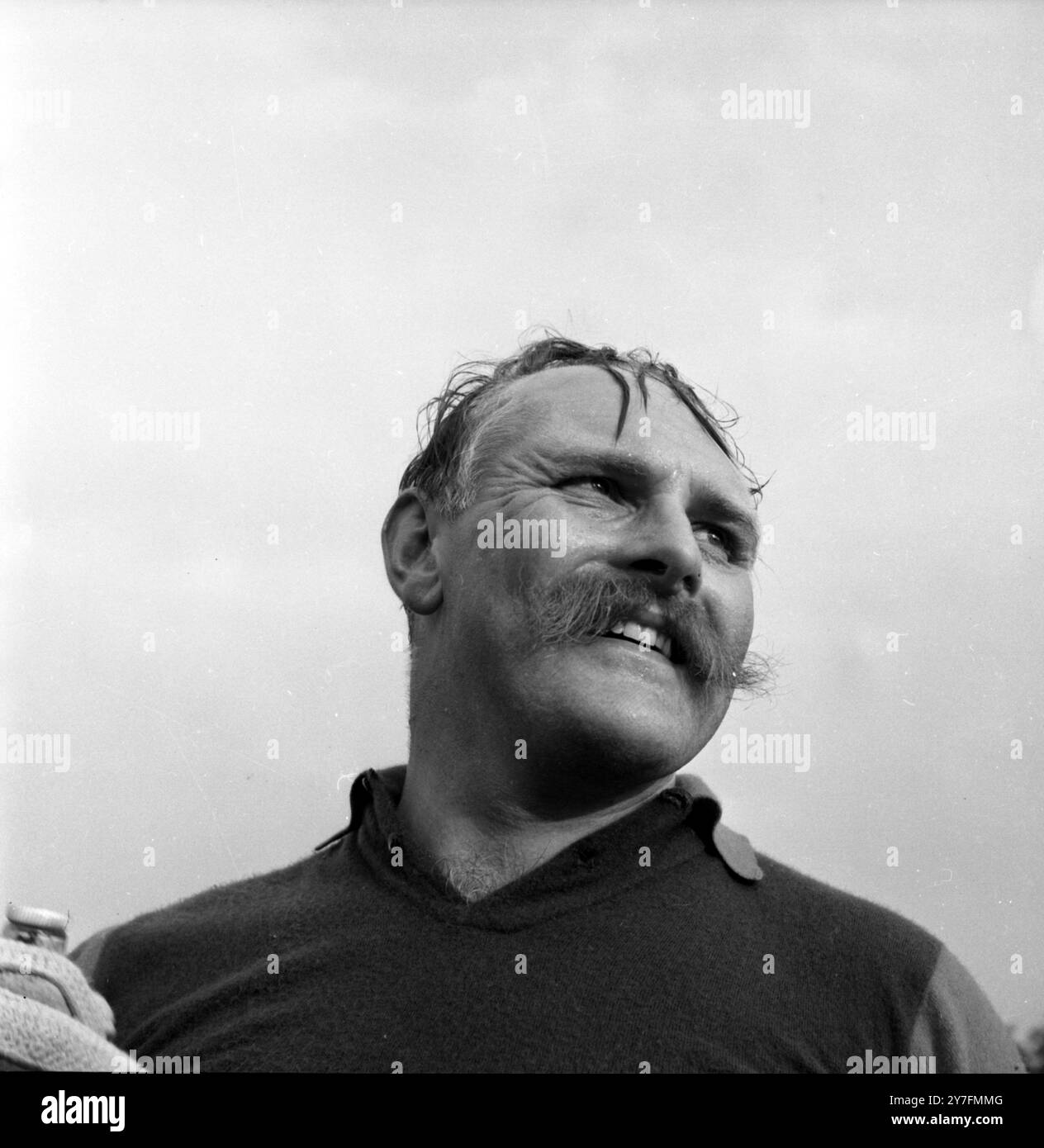 Jimmy Edwards, actor and comedian between chukkas during a polo match ...