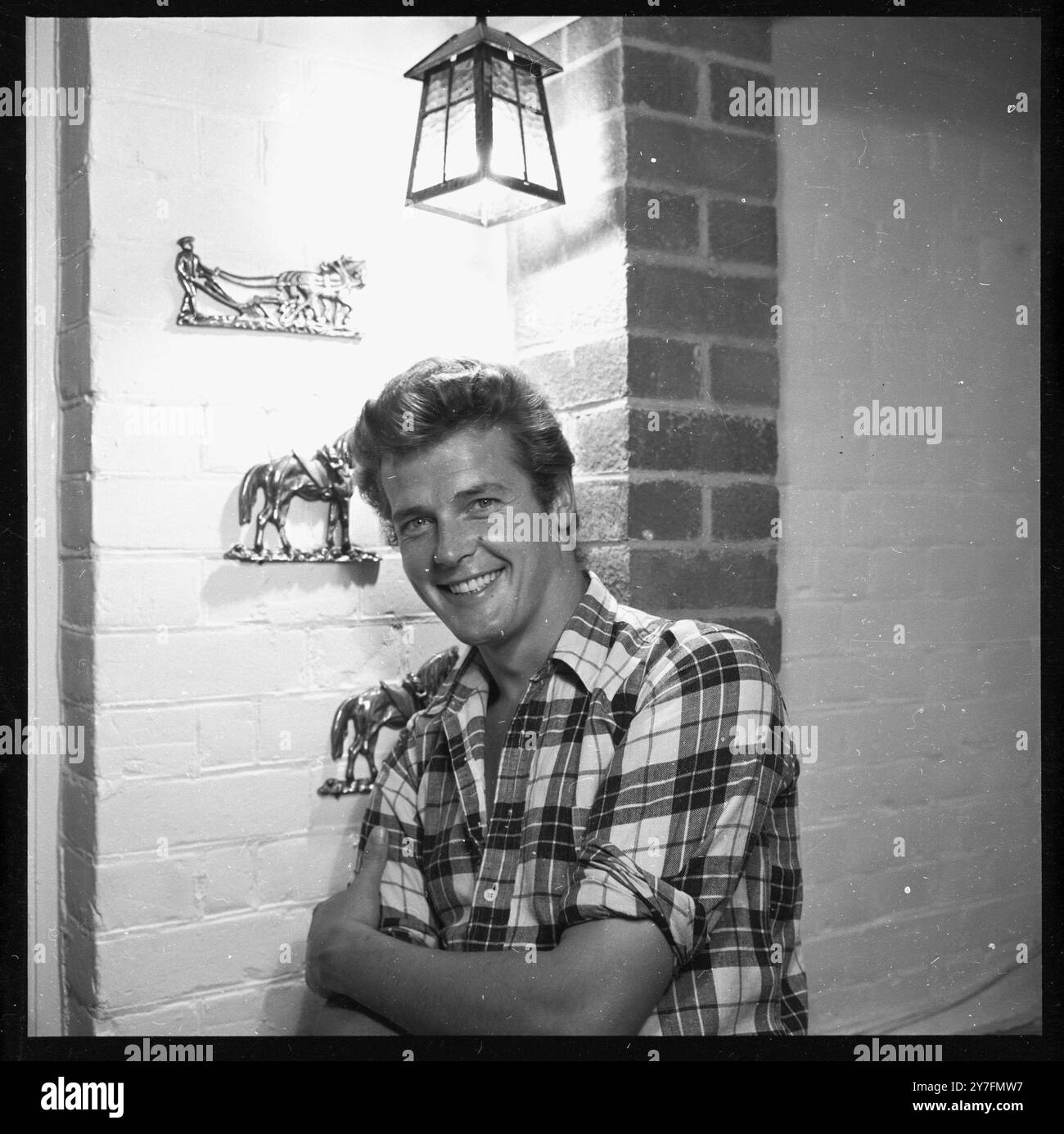 Roger Moore 1958.Taken at the British home he shared with his wife ...