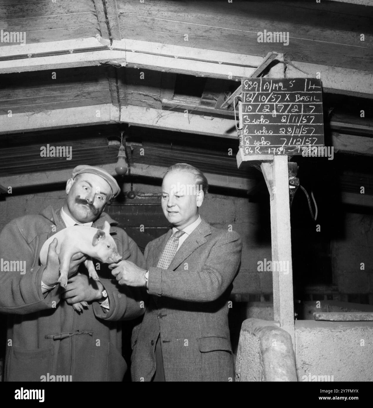 Jimmy Edwards, actor and comedian with Godfrey Winn, the writer and ...